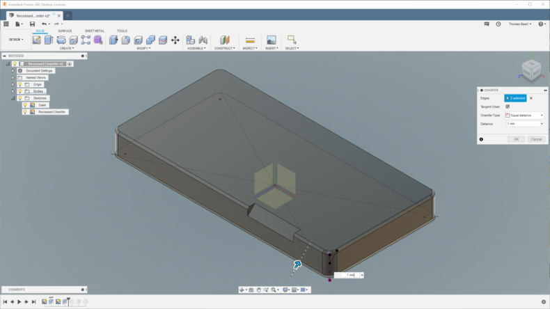 Fusion 360 Patterns: Recessed Chamfer – Thomas Baart
