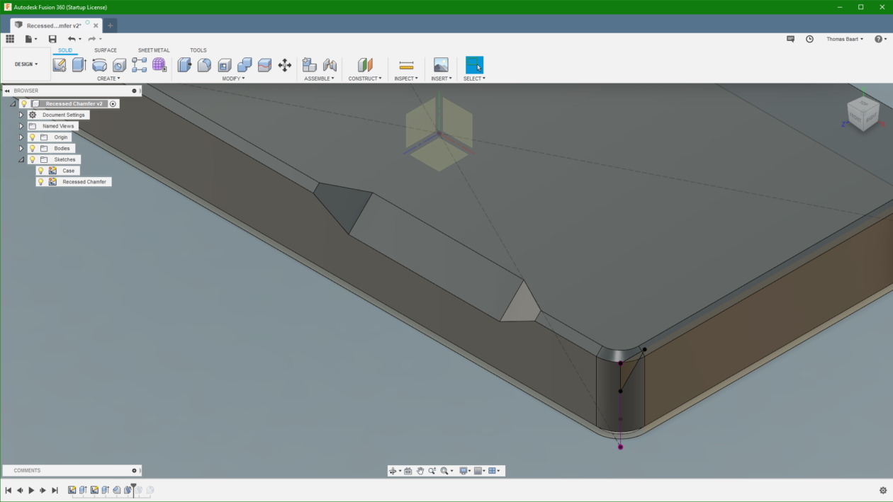 Fusion 360 Patterns Recessed Chamfer Thomas Baart 